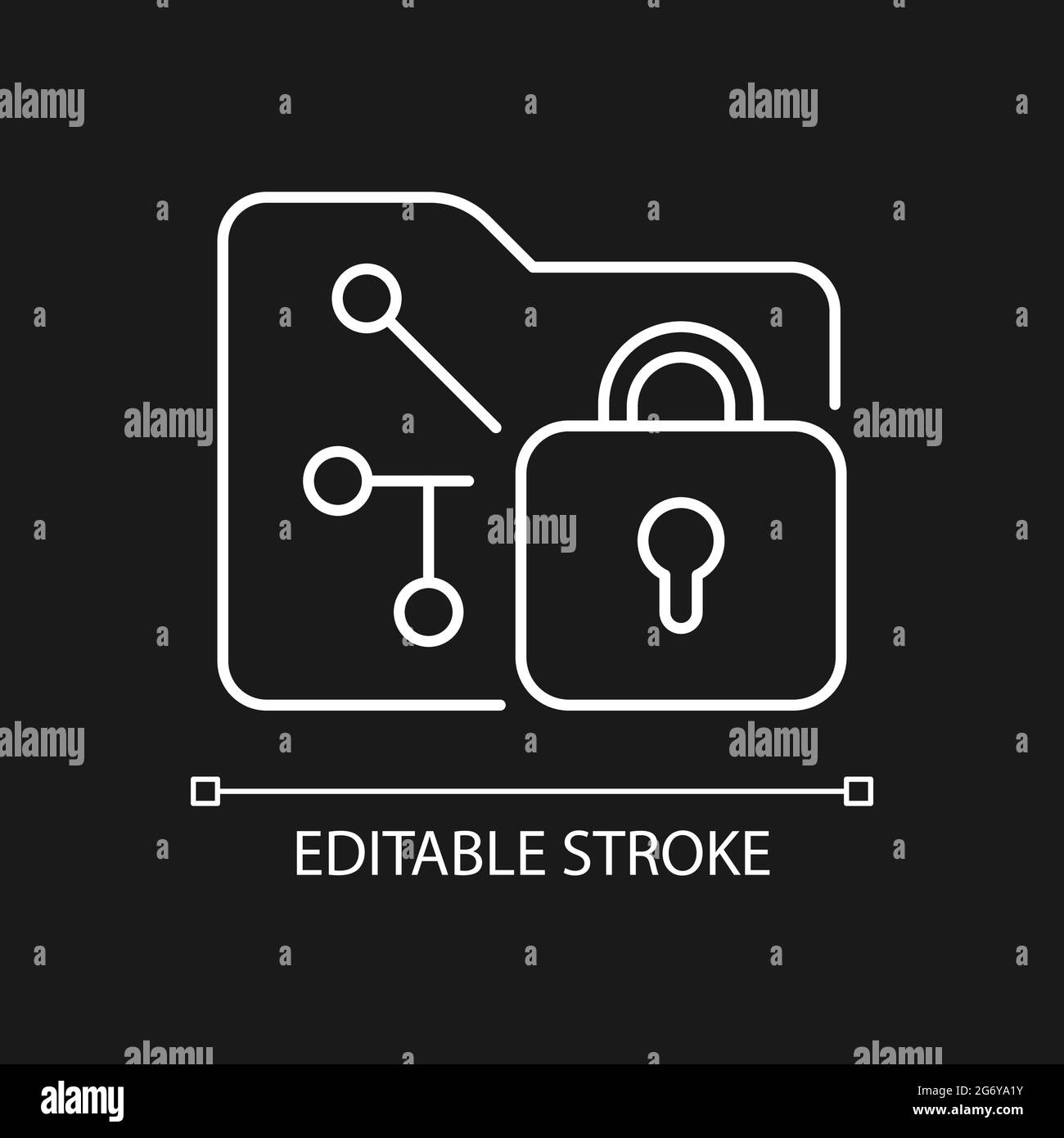 Data encryption white linear icon for dark theme Stock Vector Image ...
