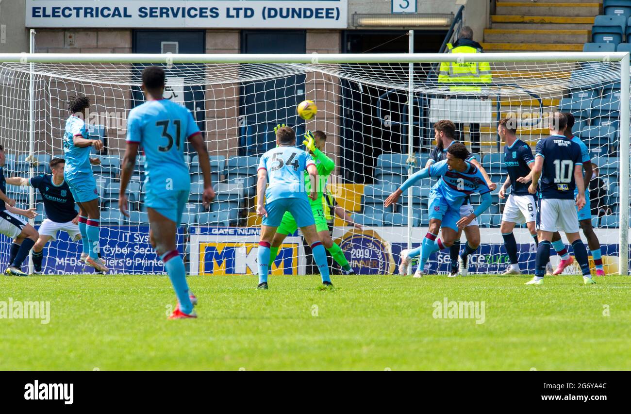 West Ham's Jamal Baptiste's (left) scores the third goal during the pre ...