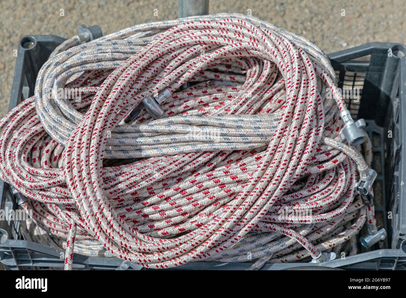 Many Pressure Braided Hose Coils for Air Compressor Stock Photo - Alamy