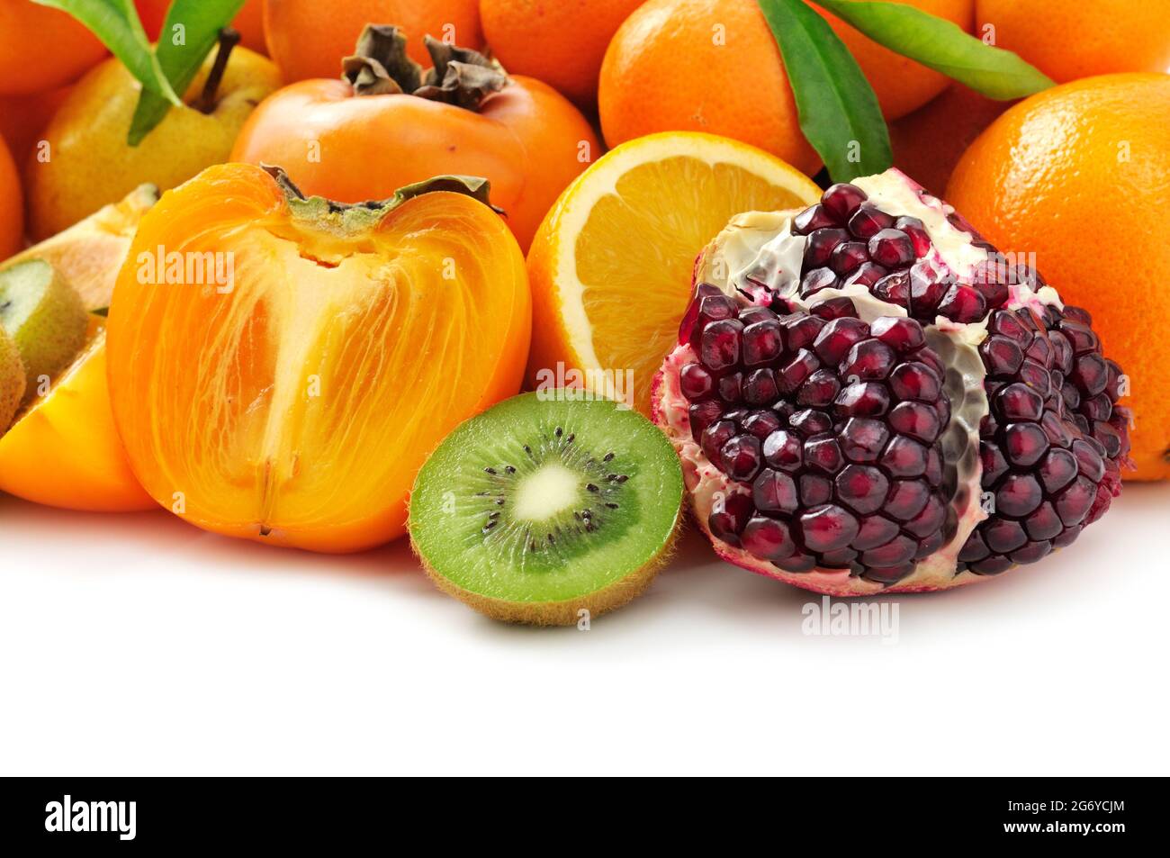 collection fruits isolated on white background Stock Photo - Alamy