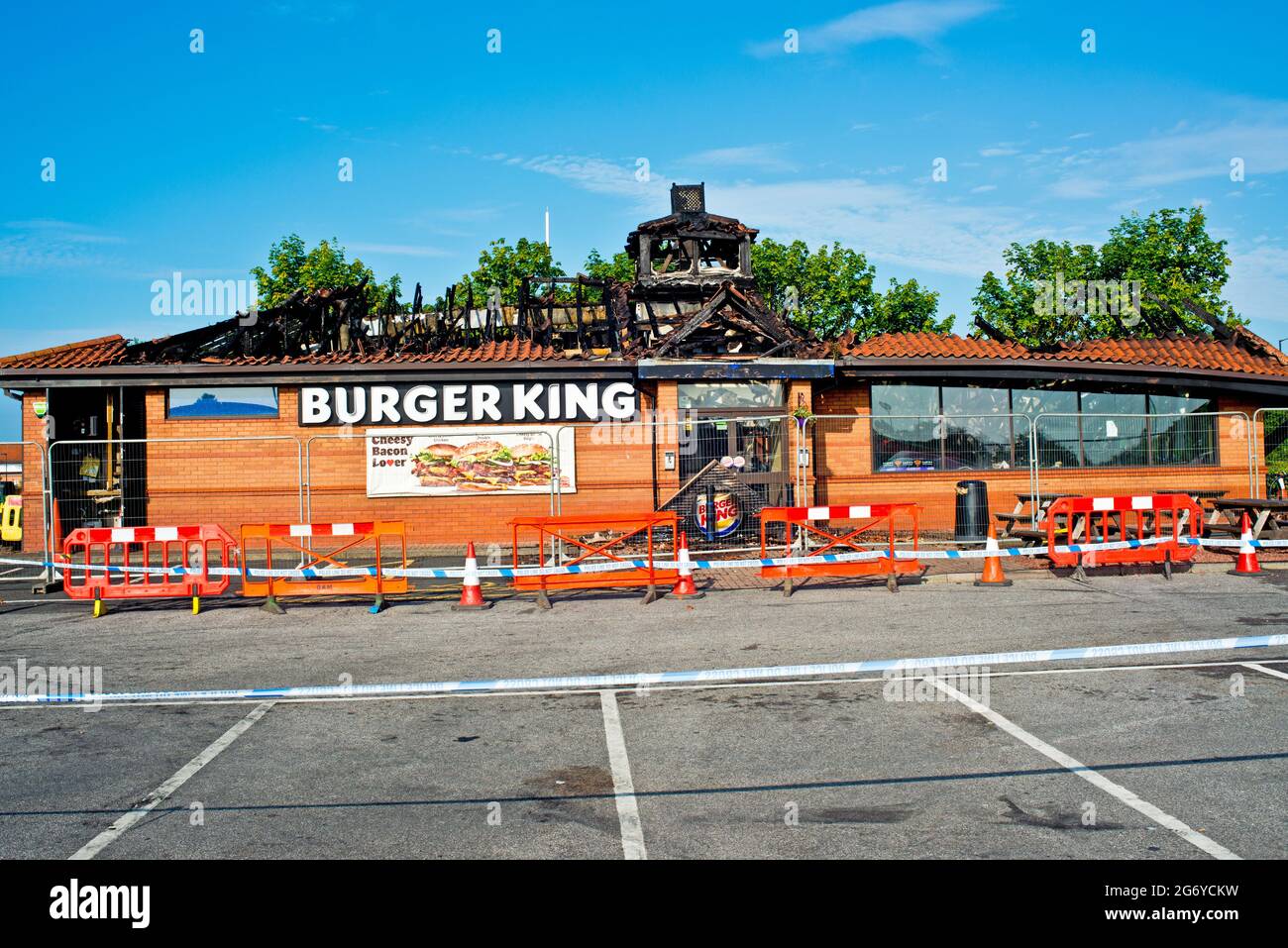 Burger King after Fire, Clifton Moor, York, England, 10th July 2021 ...