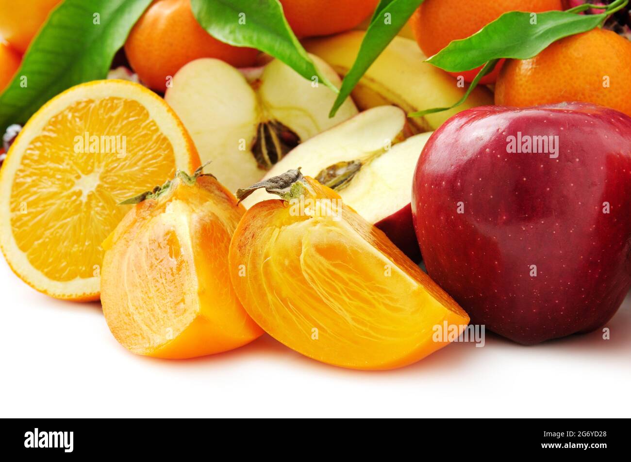 collection fruits isolated on white background Stock Photo - Alamy