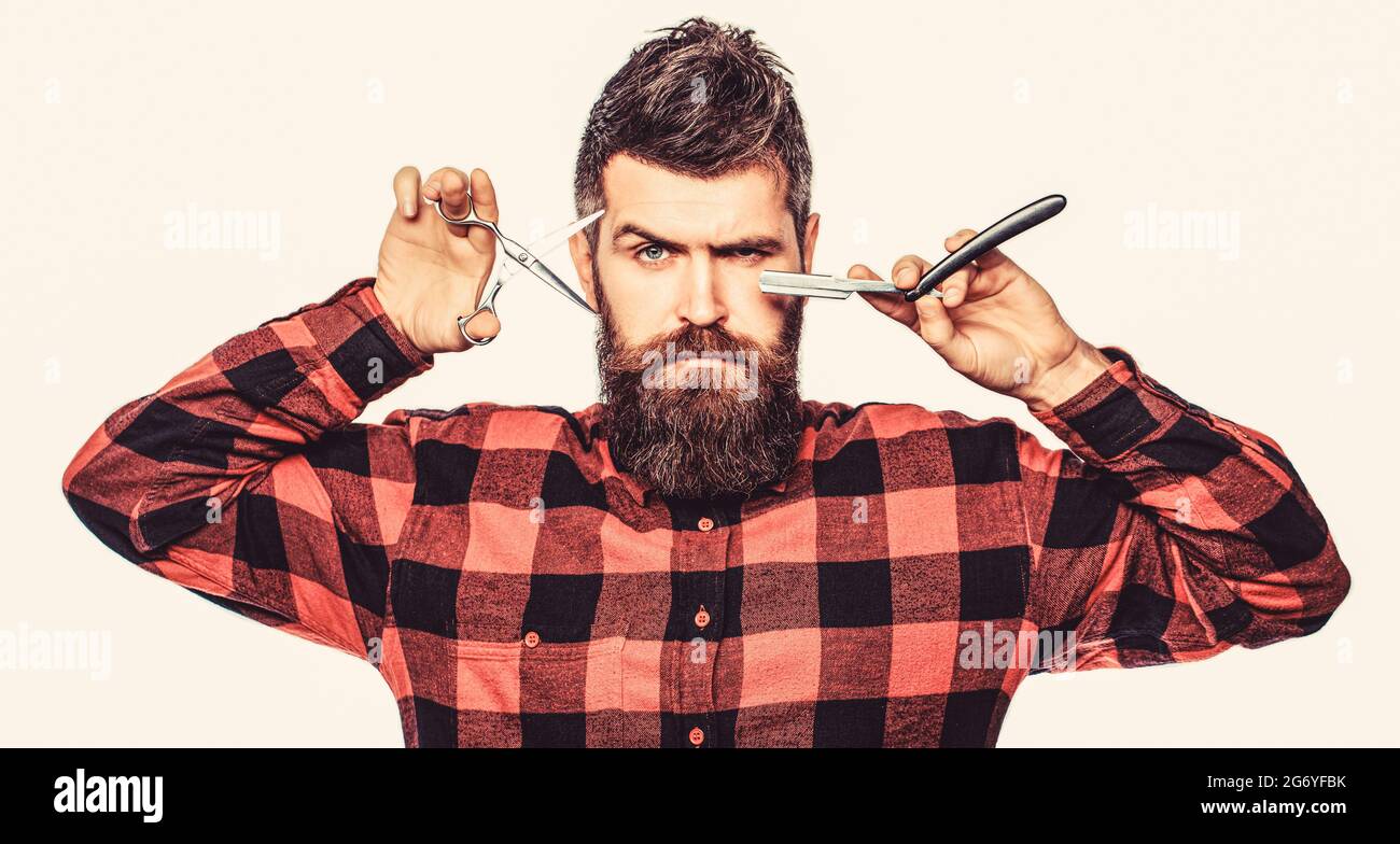 Bearded man, bearded male. Portrait of stylish man beard. Barber ...