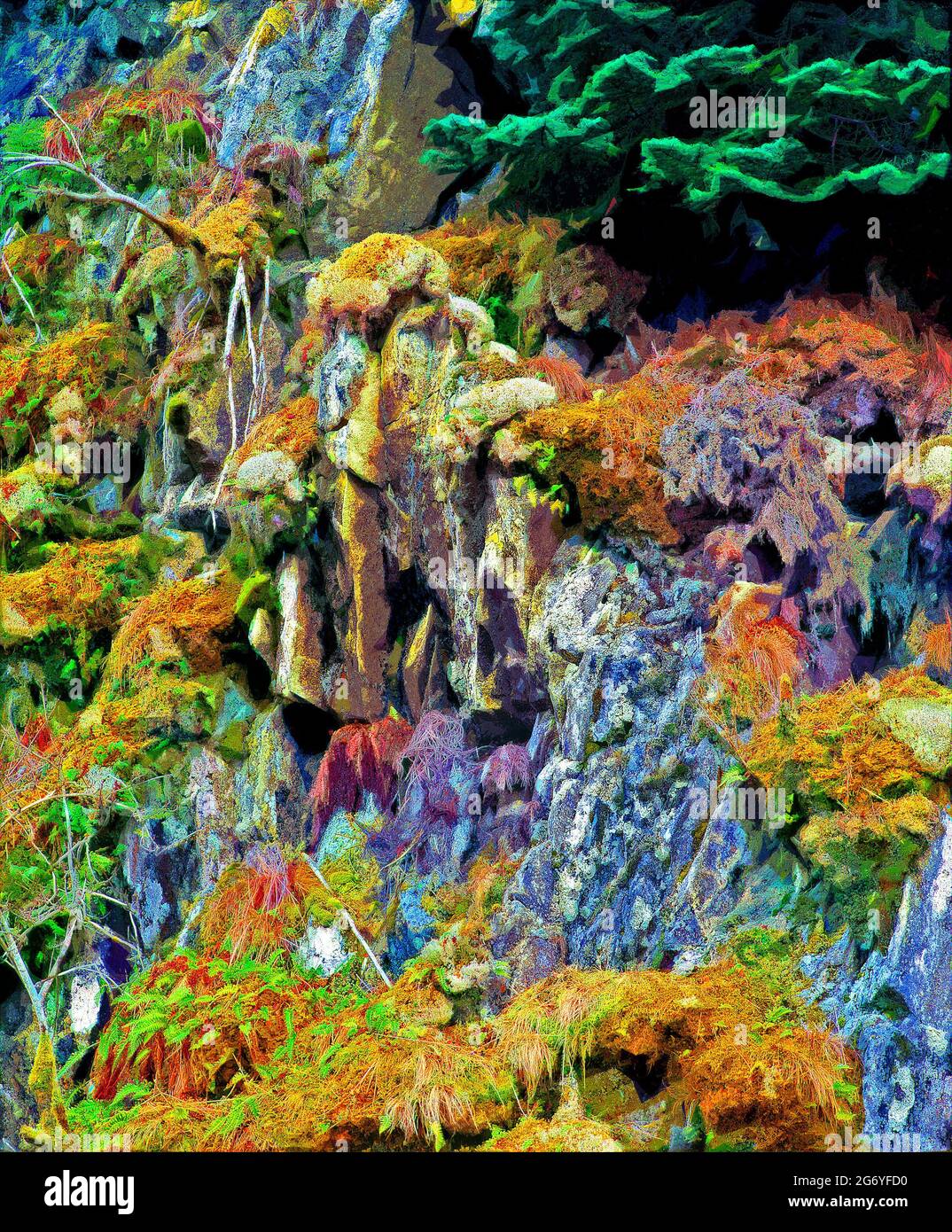 Scottish rock face, arty Stock Photo - Alamy