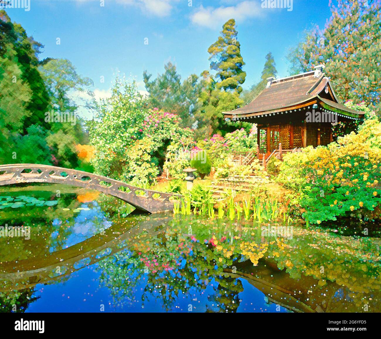 UK, England, Cheshire, Tatton Park, Japanese Gardens, spring, arty ...