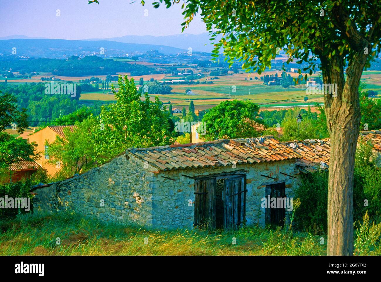 Europe, France, Provence, Dauphine, countryside view, with farm ...