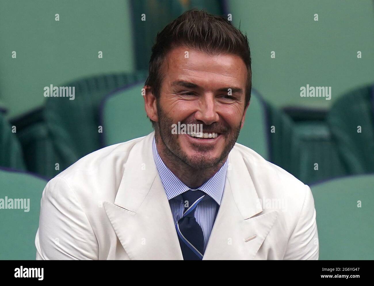 David Beckham in the royal box on centre court on day eleven of ...