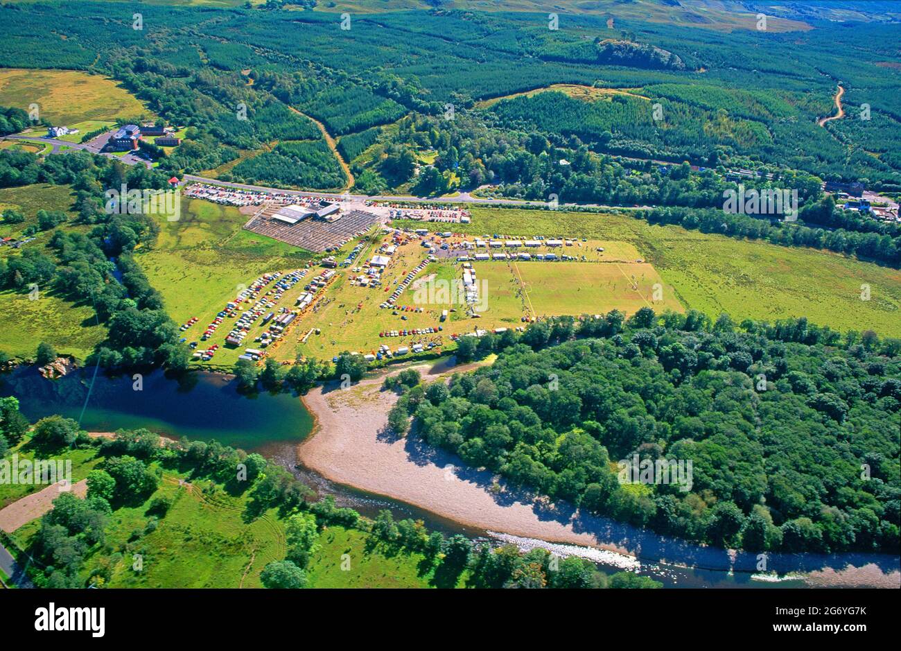 Europe, UK, Scotland, Argyll and Bute, aerial view, over Dalmally ...
