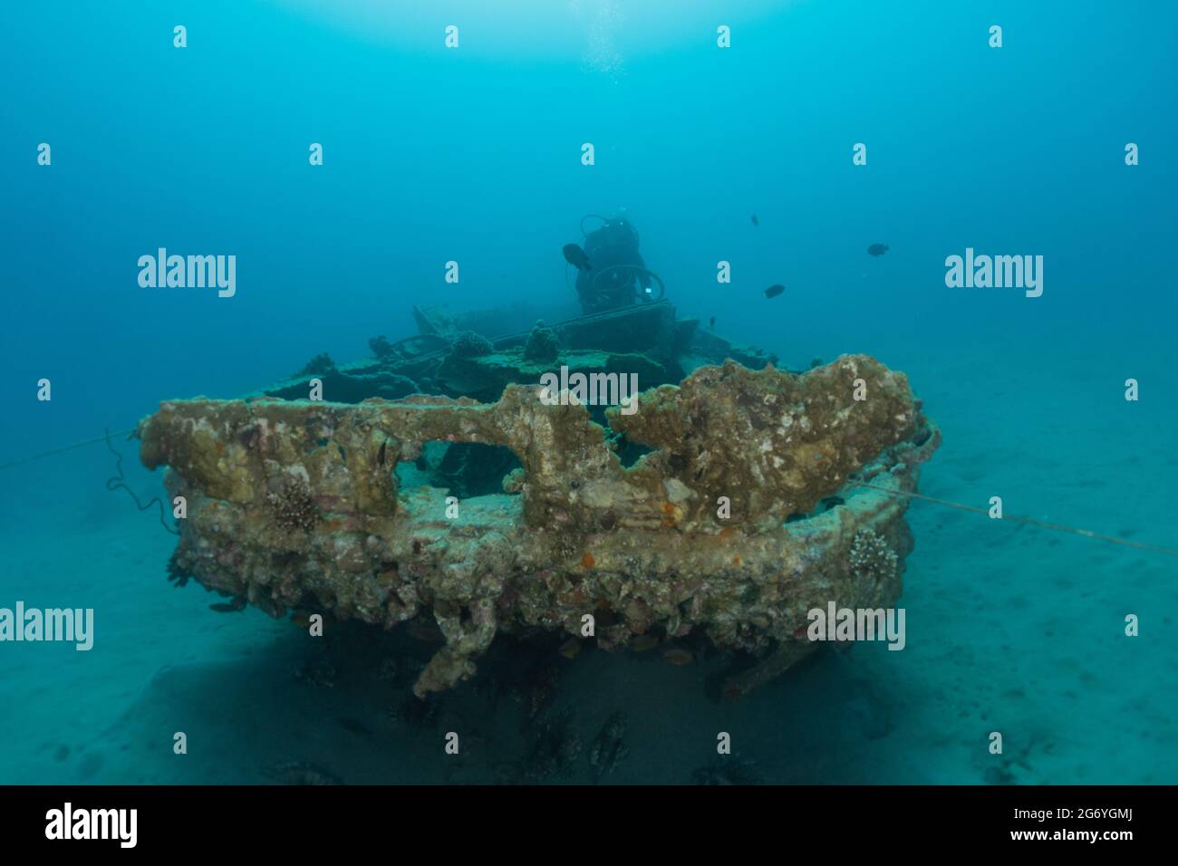 Sea pollution in metals and other garbage in the Red Sea Stock Photo ...