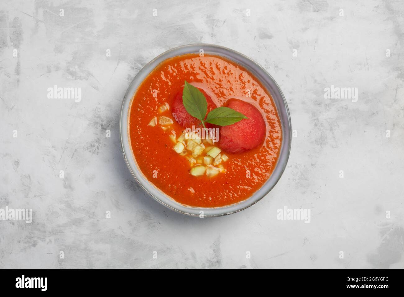 Traditional Spanish dish gazpacho. Cold gazpacho made with balanced ...