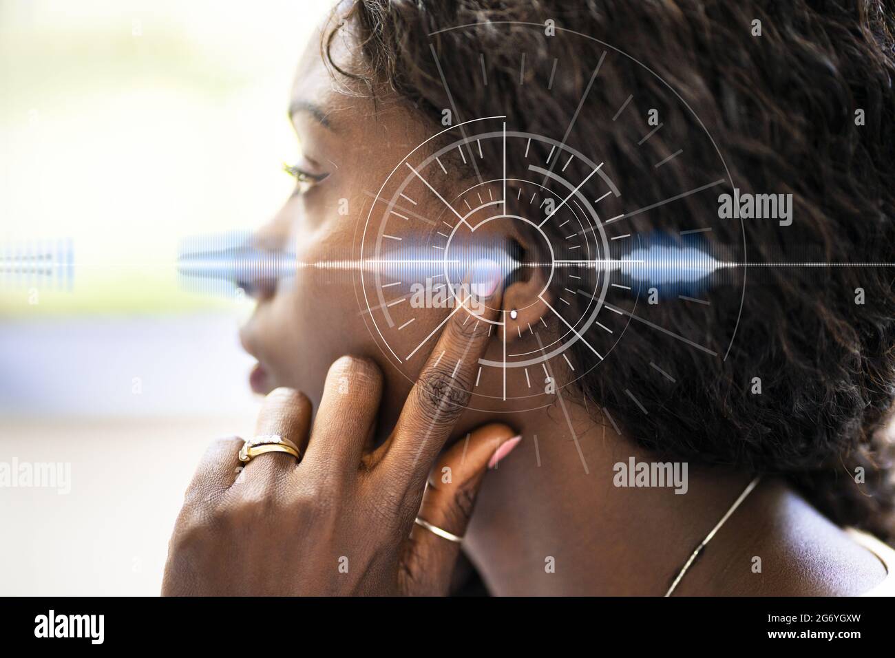 Hearing Aid And Deaf Care. Ear Photo Stock Photo - Alamy