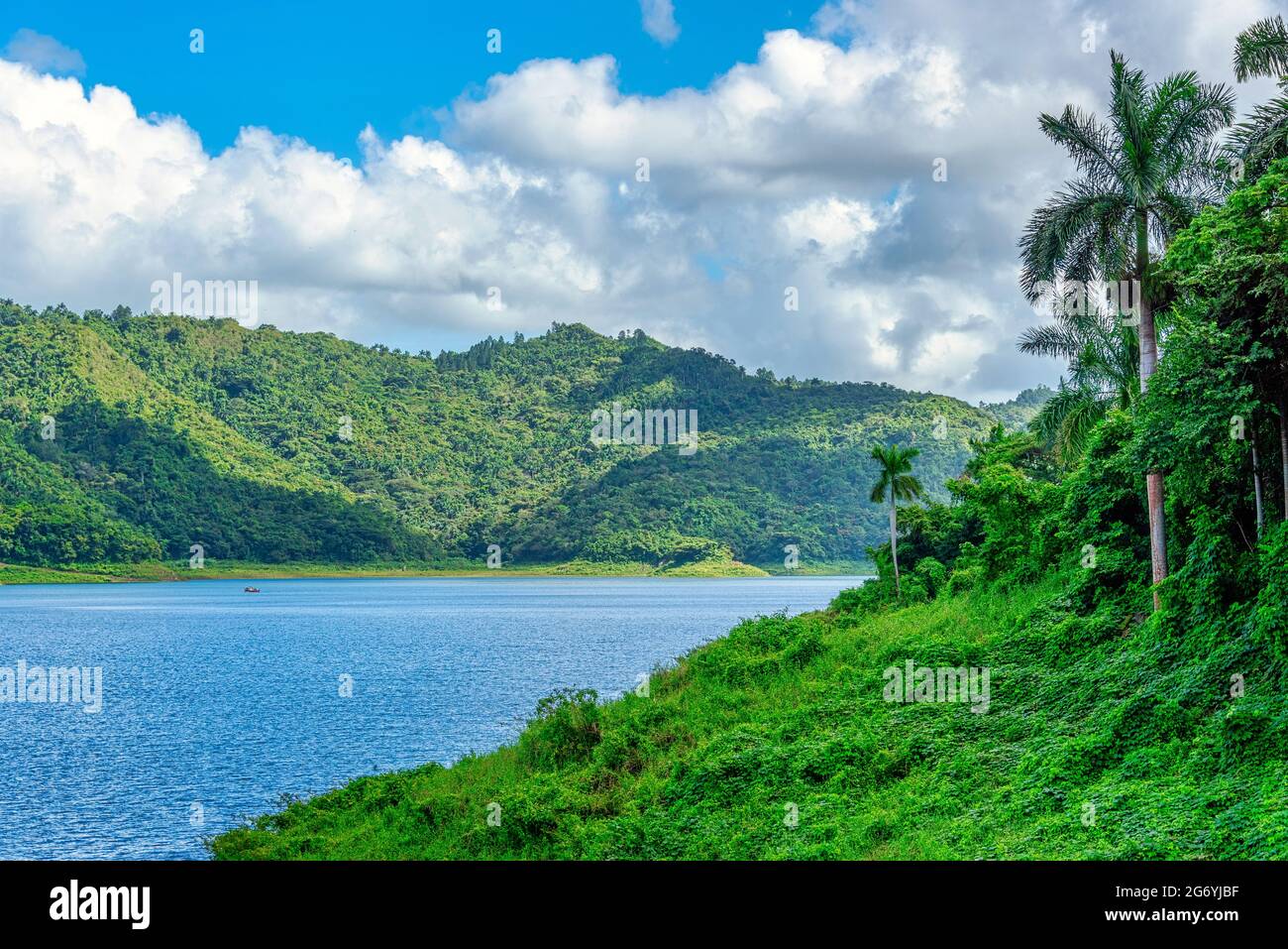 Hanabanilla dam or lake landscape, Villa Clara, Cuba Stock Photo - Alamy