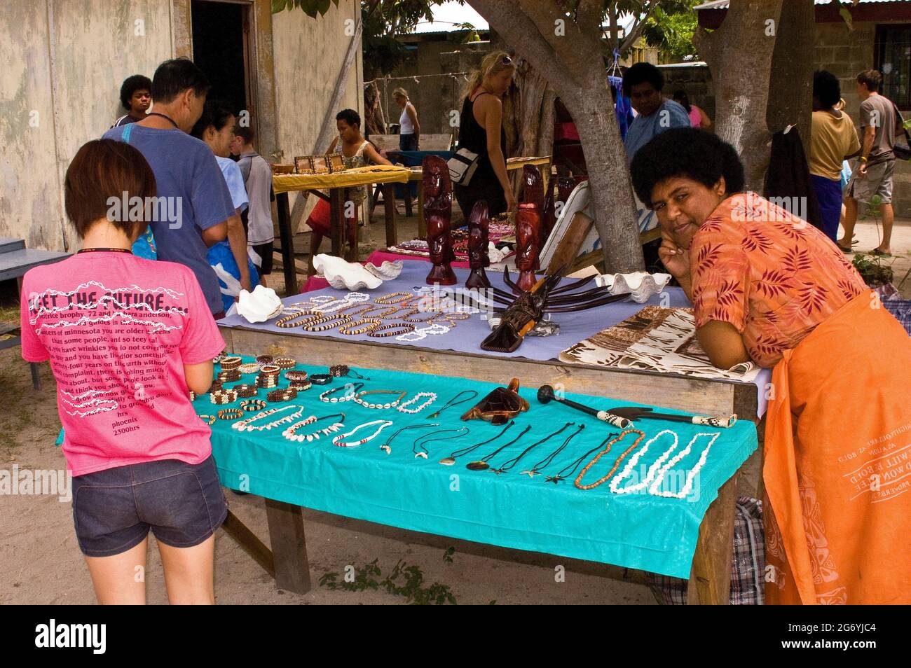 Local handicrafts on display, Fiji Islands Stock Photo - Alamy