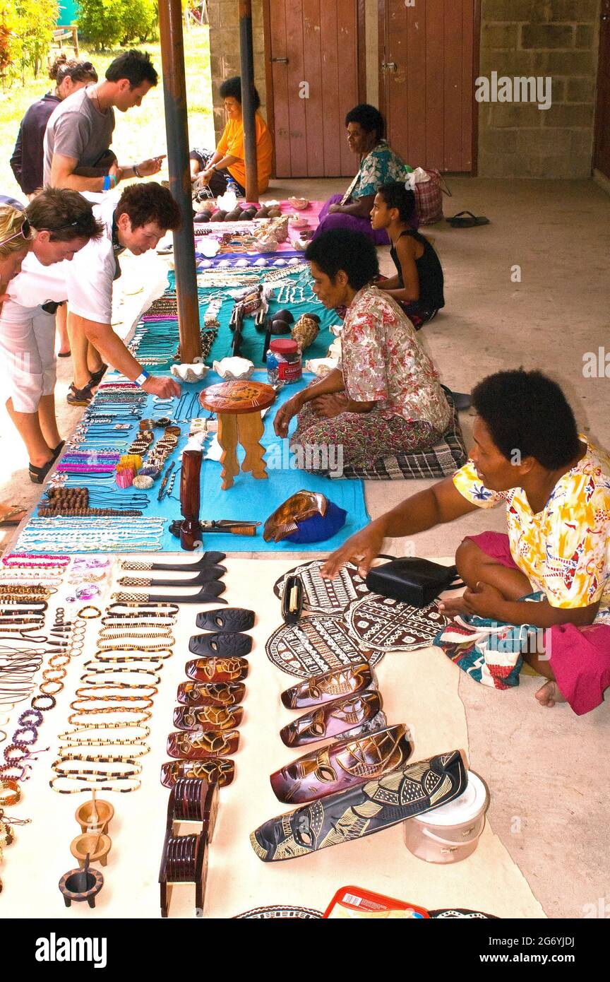 Local handicrafts on display, Fiji Islands Stock Photo - Alamy