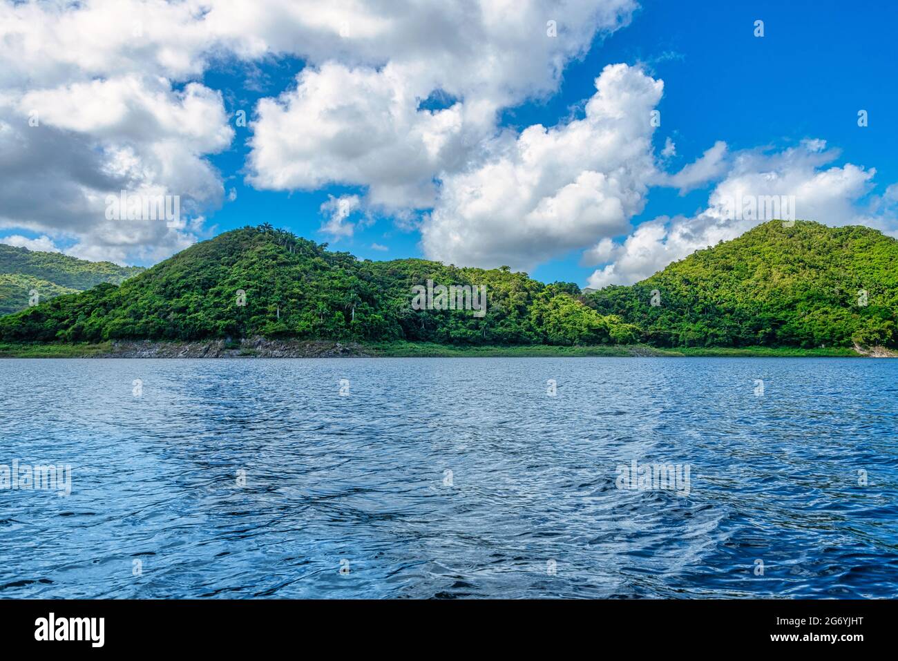 Hanabanilla dam or lake landscape, Villa Clara, Cuba Stock Photo - Alamy