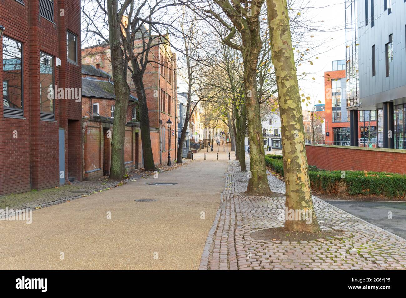 New Walk near Welford Place, dipping then rising view, at ground view ...