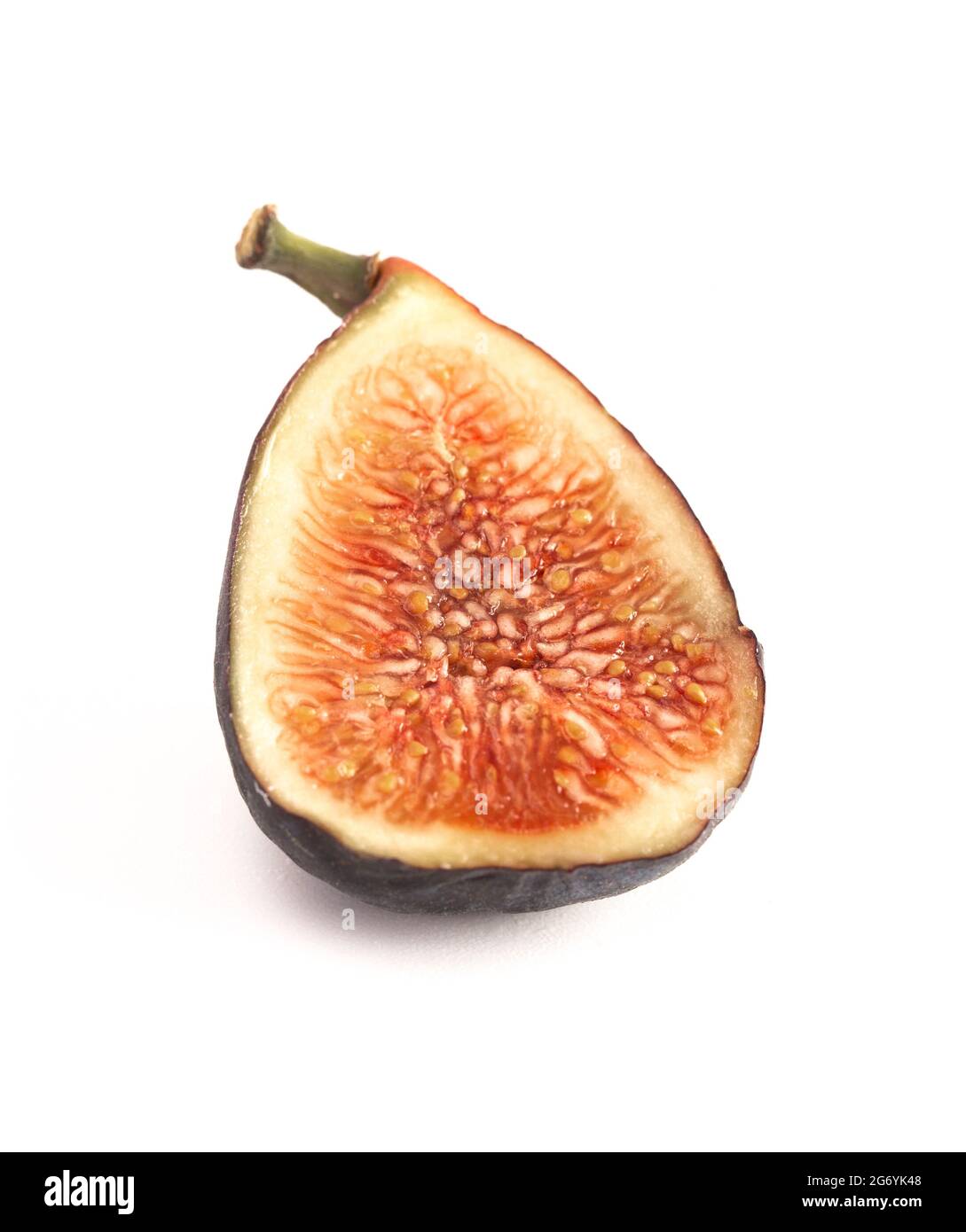 A Fresh Fig Cut in Half Isolated on a White Background Stock Photo - Alamy