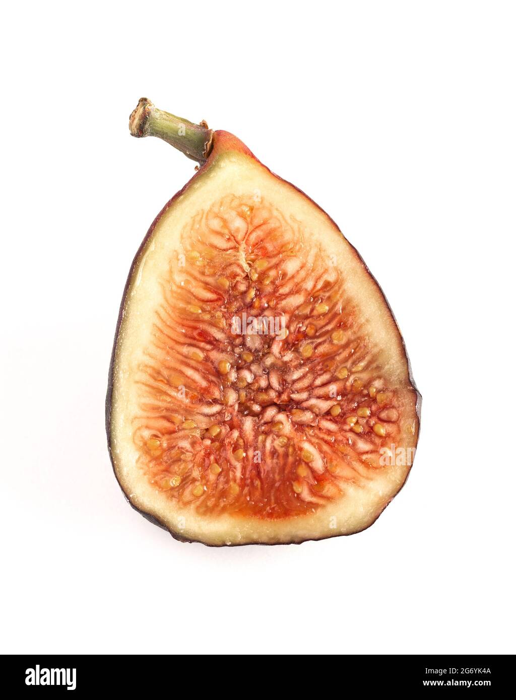 A Fresh Fig Cut in Half Isolated on a White Background Stock Photo - Alamy