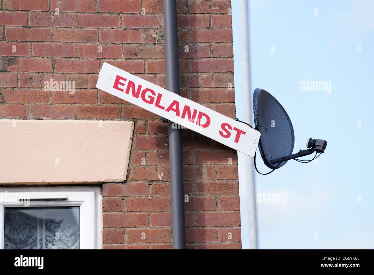 The 'England St' road sign put up by residents of Wales Street in ...