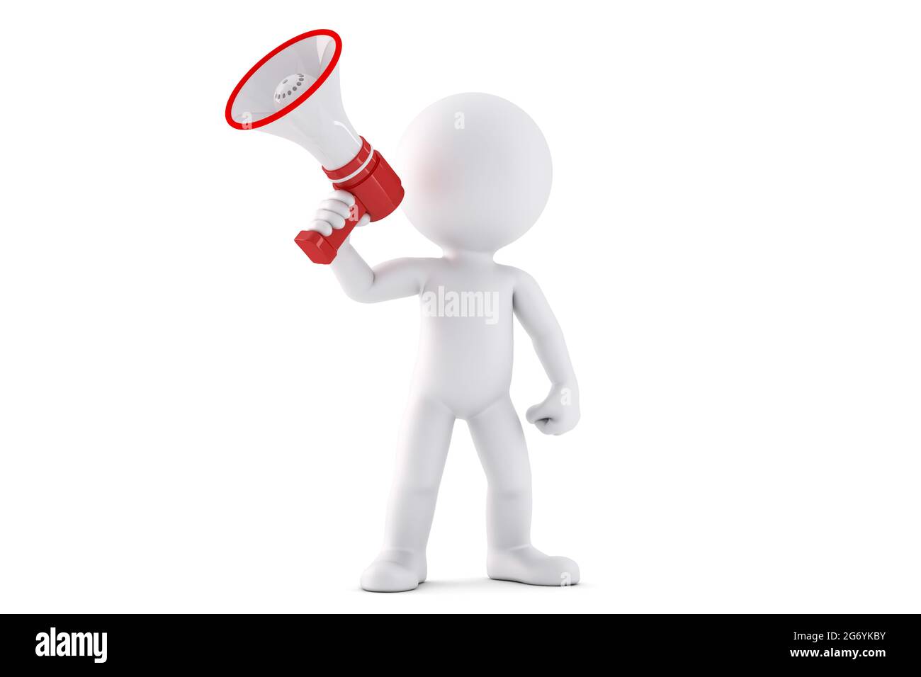 Guy with megaphone. 3D illustration. Isolated Stock Photo - Alamy