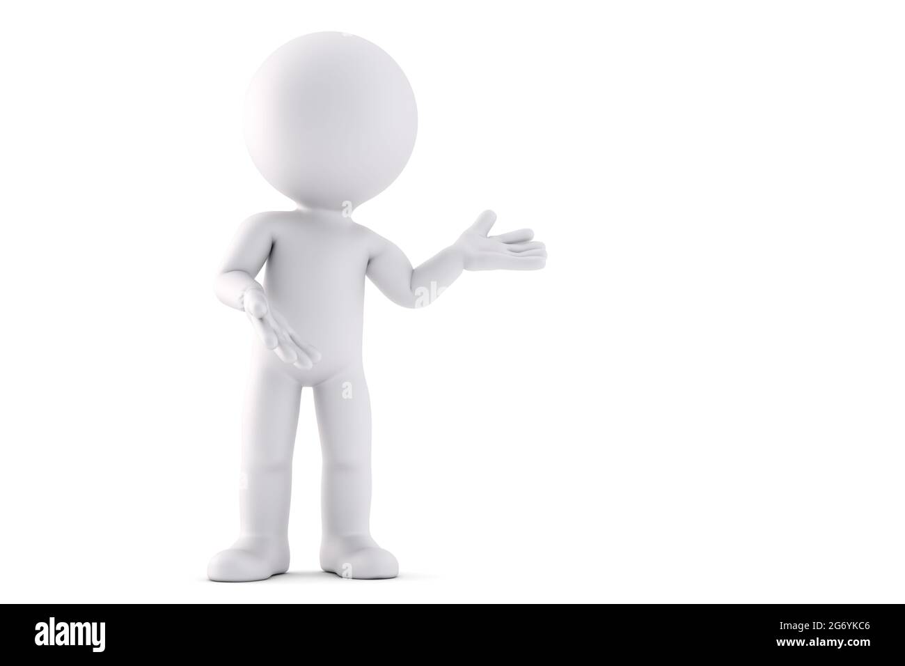 Man showing an invisible object. 3D illustration. Isolated Stock Photo ...