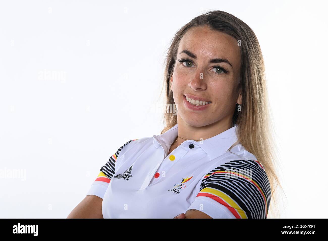 Belgian judoka Charline Van Snick poses for the photographer at a ...