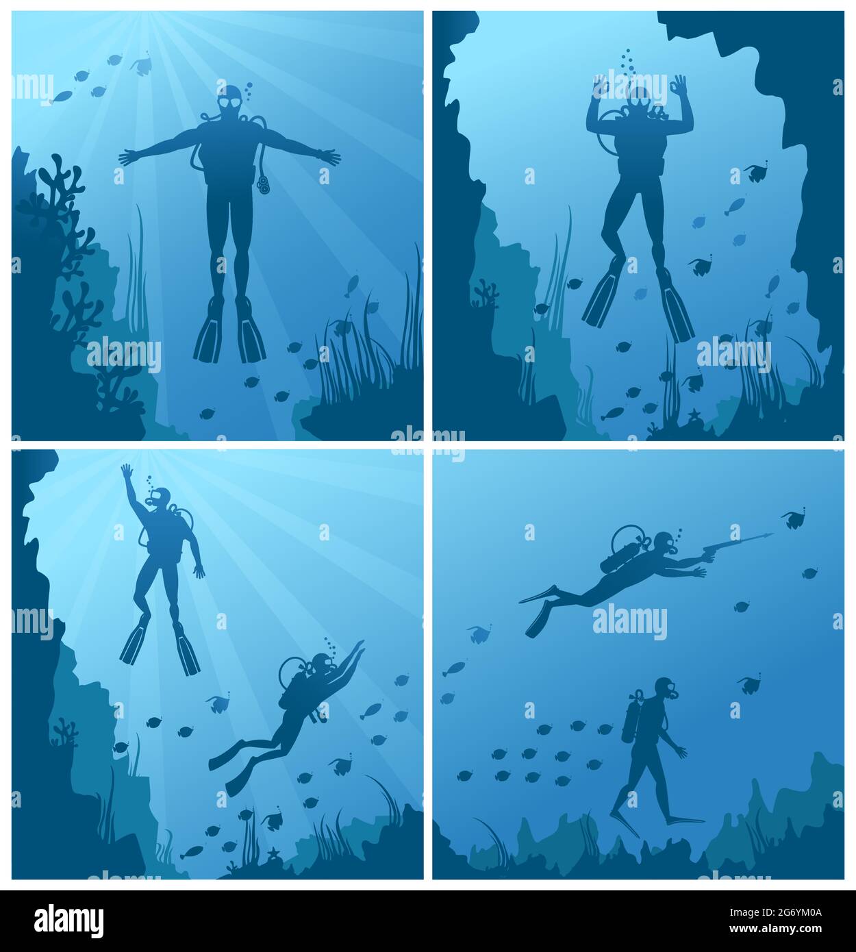 Scuba Diver Under Water Underwater Cut Out Stock Images & Pictures - Alamy