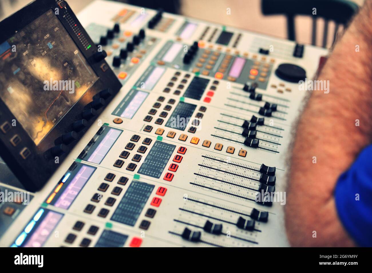image of an professional audio mixer outdoor Stock Photo - Alamy