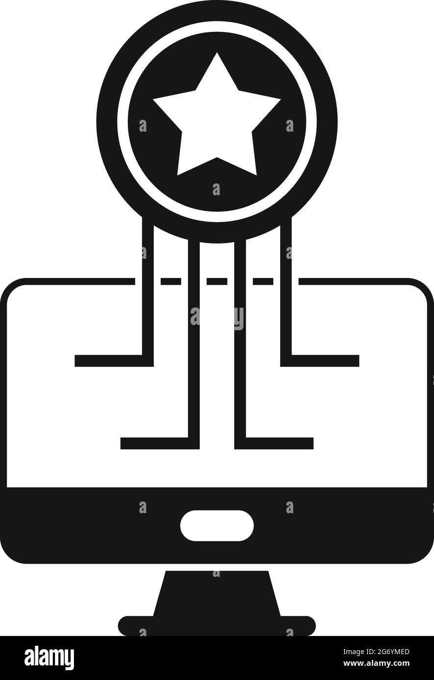 Computer token icon simple vector. Pc crypto circle Stock Vector Image ...