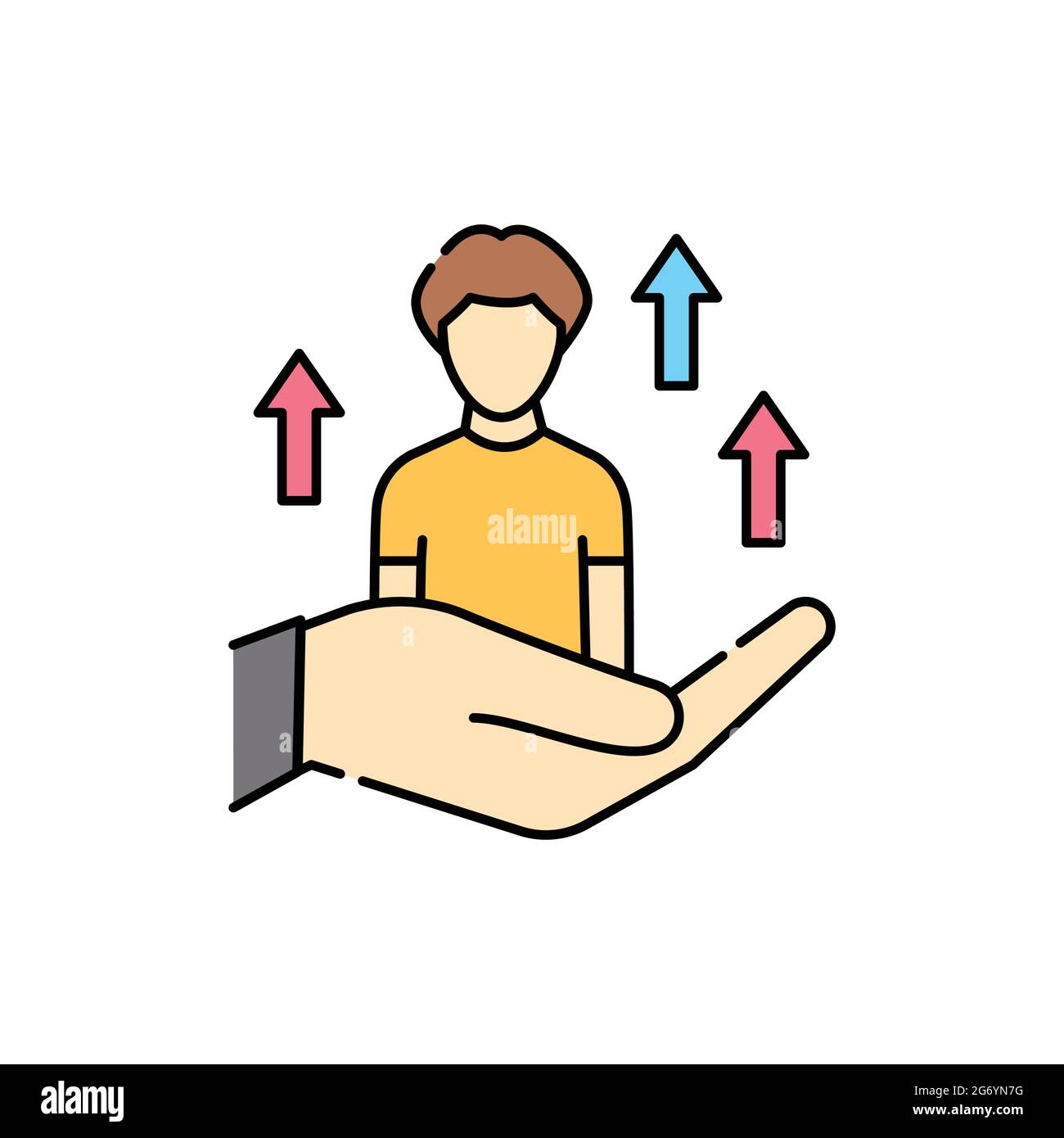 Development of personal skills olor line icon. Children learning ...