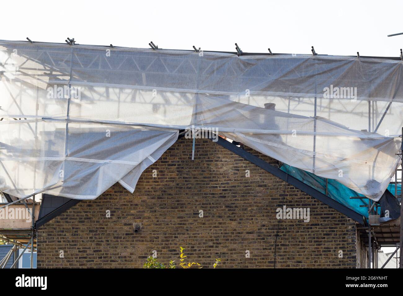 Scaffolding & covering protection on newly completed dormer / dormers ...