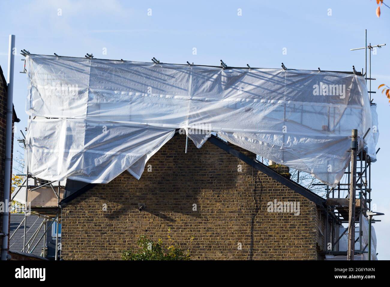 Scaffolding & covering protection on newly completed dormer / dormers ...