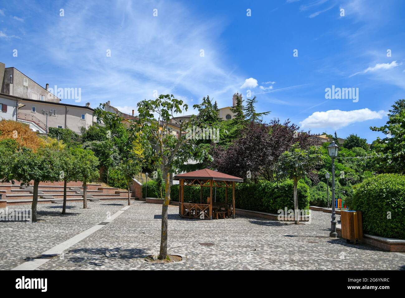 Vallata, Italy, July 3, 2021. A street between the old houses of a ...