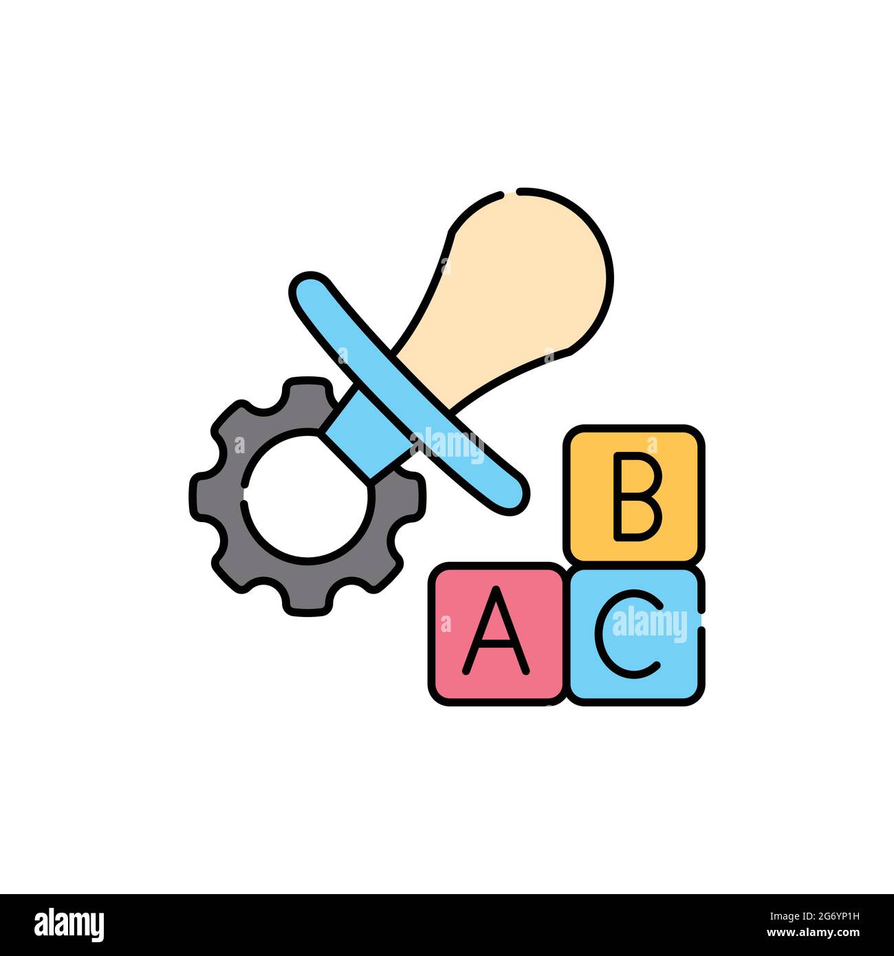 Development babies from cradle olor line icon. Children learning ...