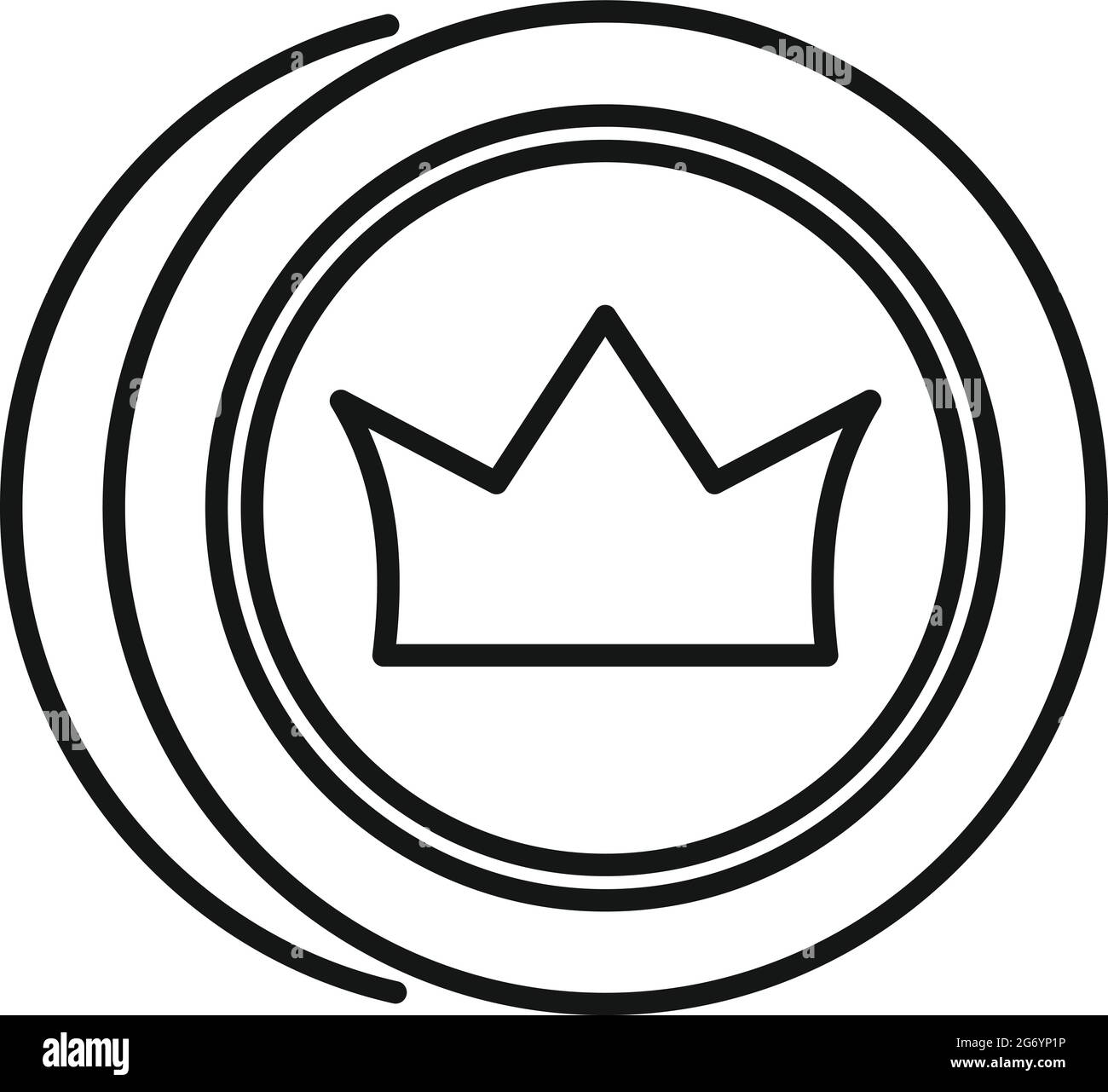Crown token icon outline vector. Badge emblem Stock Vector Image & Art ...
