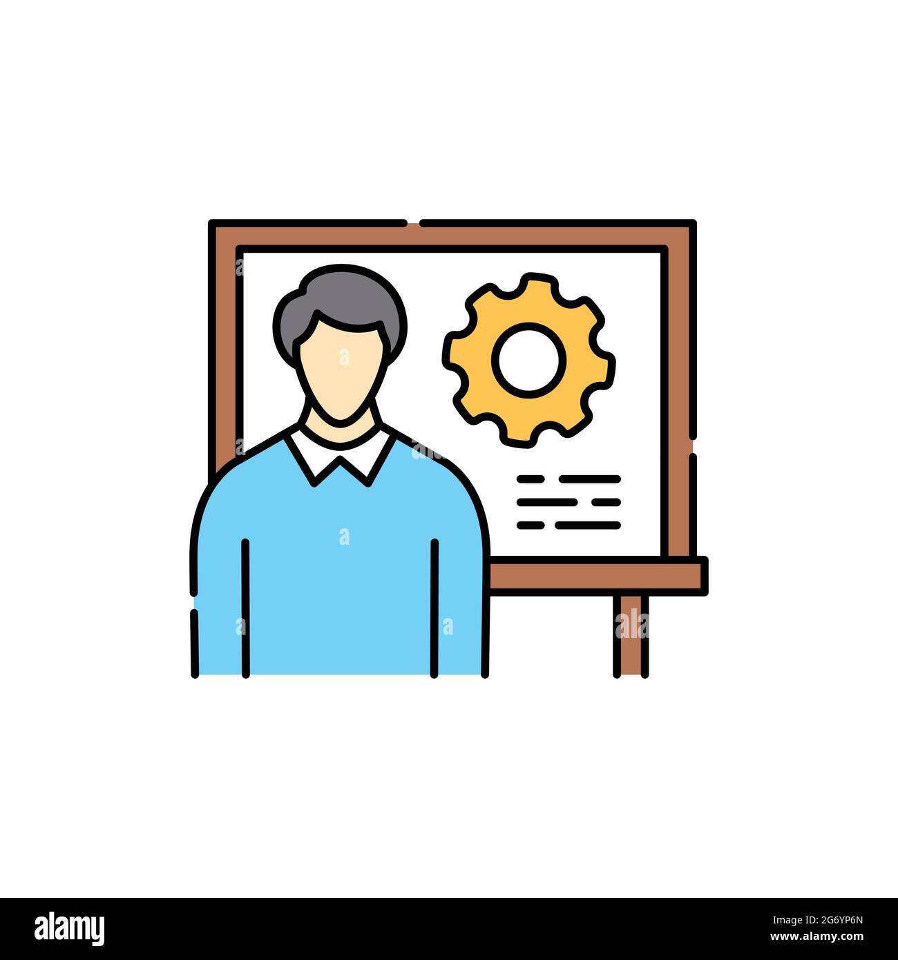 Highly specialized courses olor line icon. Children learning. Pictogram ...