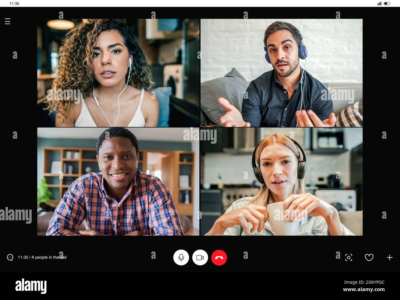 Business people meeting on a video call Stock Photo - Alamy