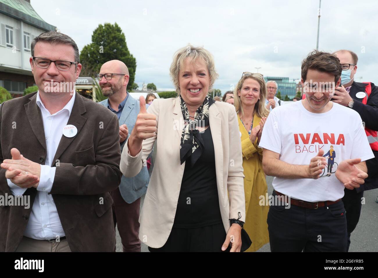 Labour Candidate Ivana Bacik (centre), with Labour leader Alan Kelly ...