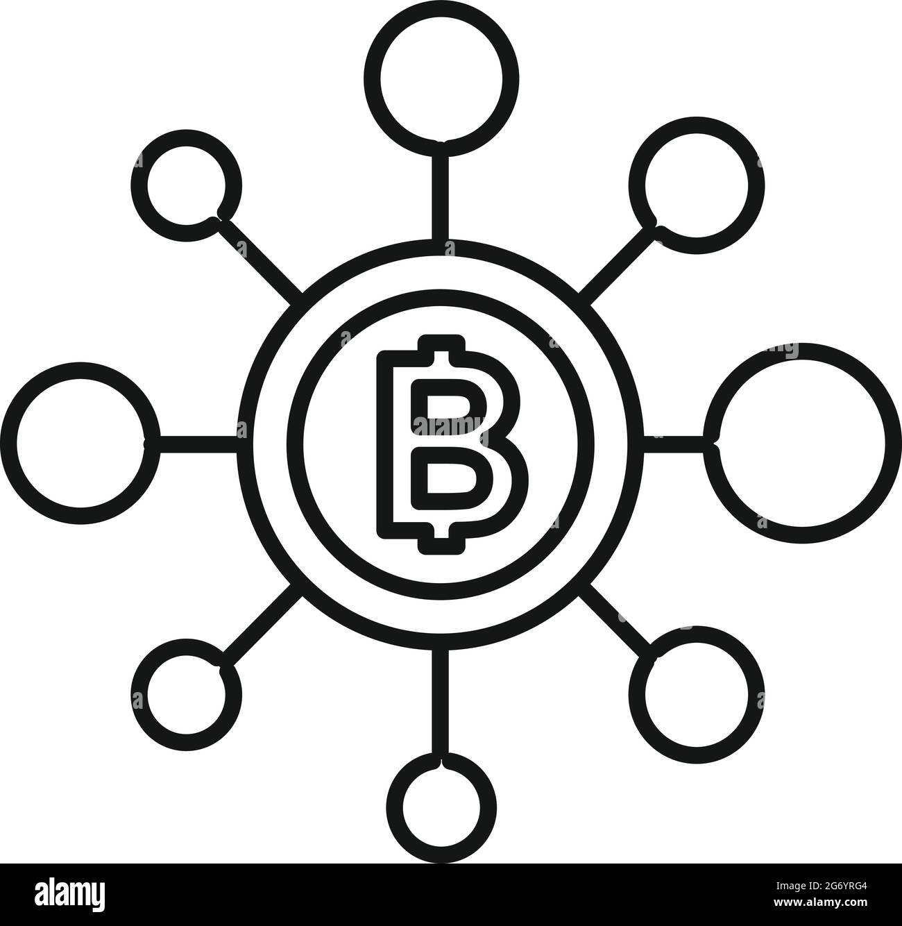 Bitcoin scheme icon outline vector. Graph currency Stock Vector Image ...