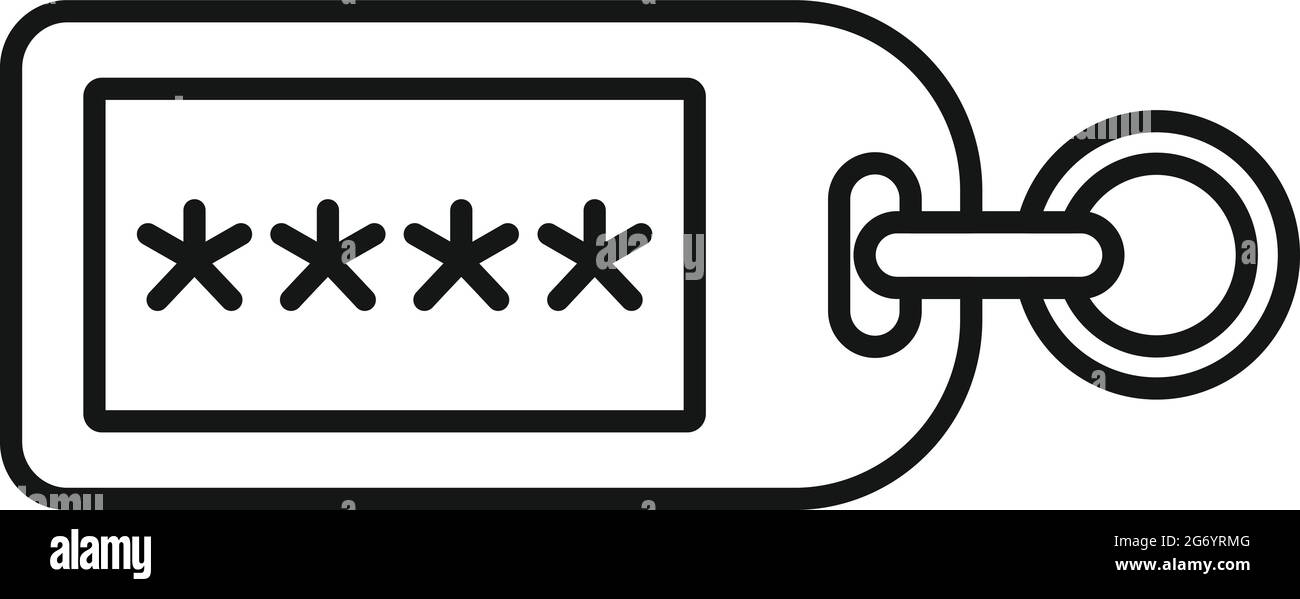 Password badge icon outline vector. Secure defense Stock Vector Image ...