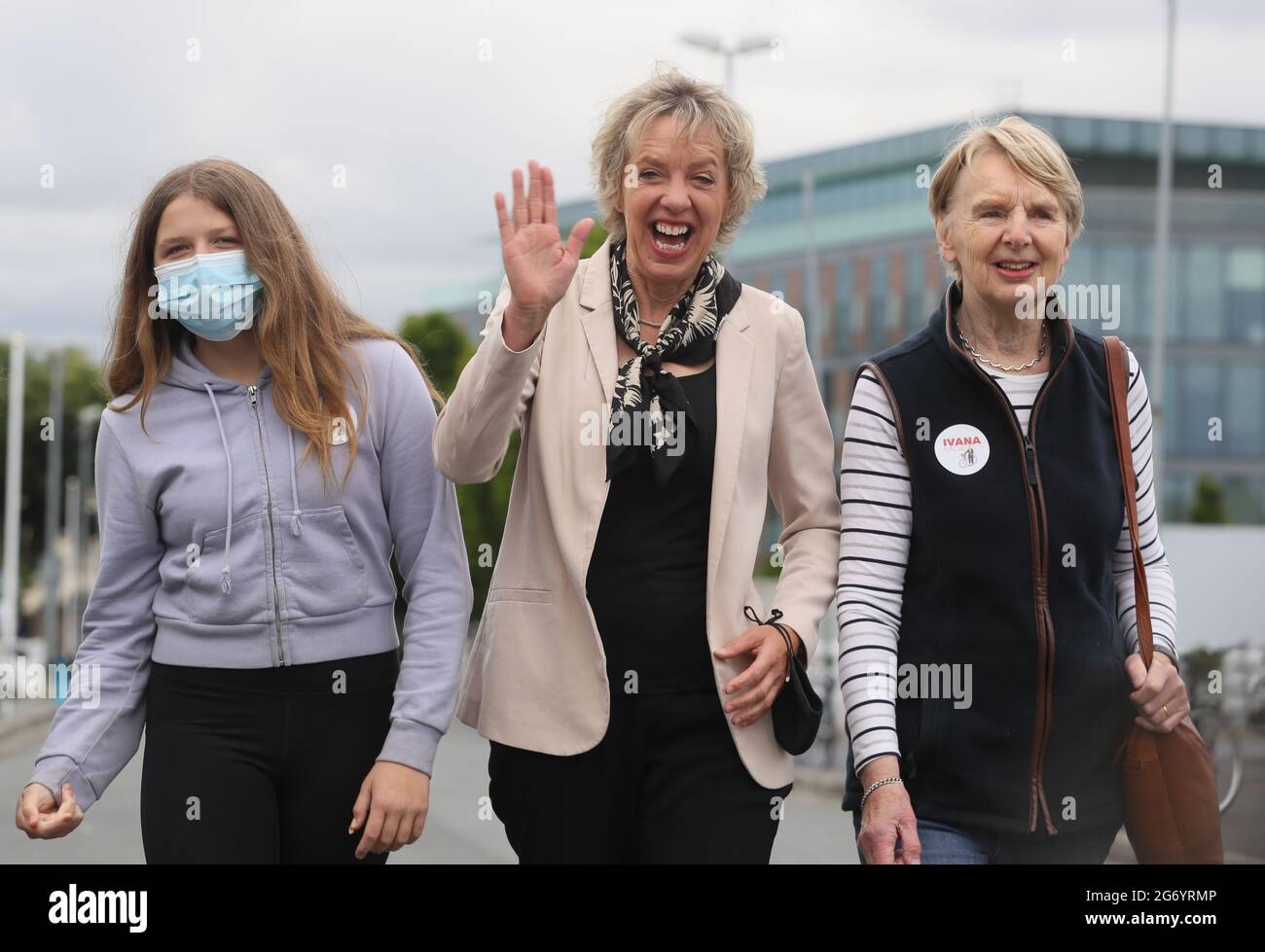 Labour candidate Ivana Bacik (centre), with her daughter Cyan and her ...