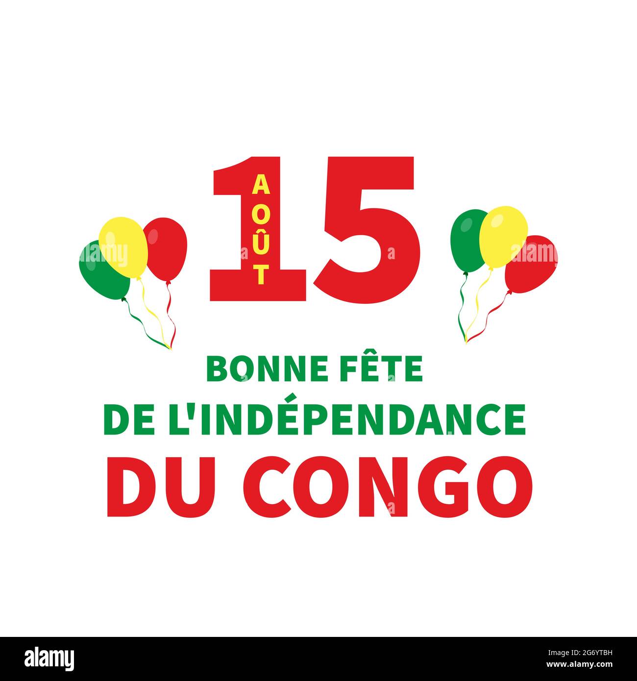 Congo Independence Day typography poster in French with flag. National ...