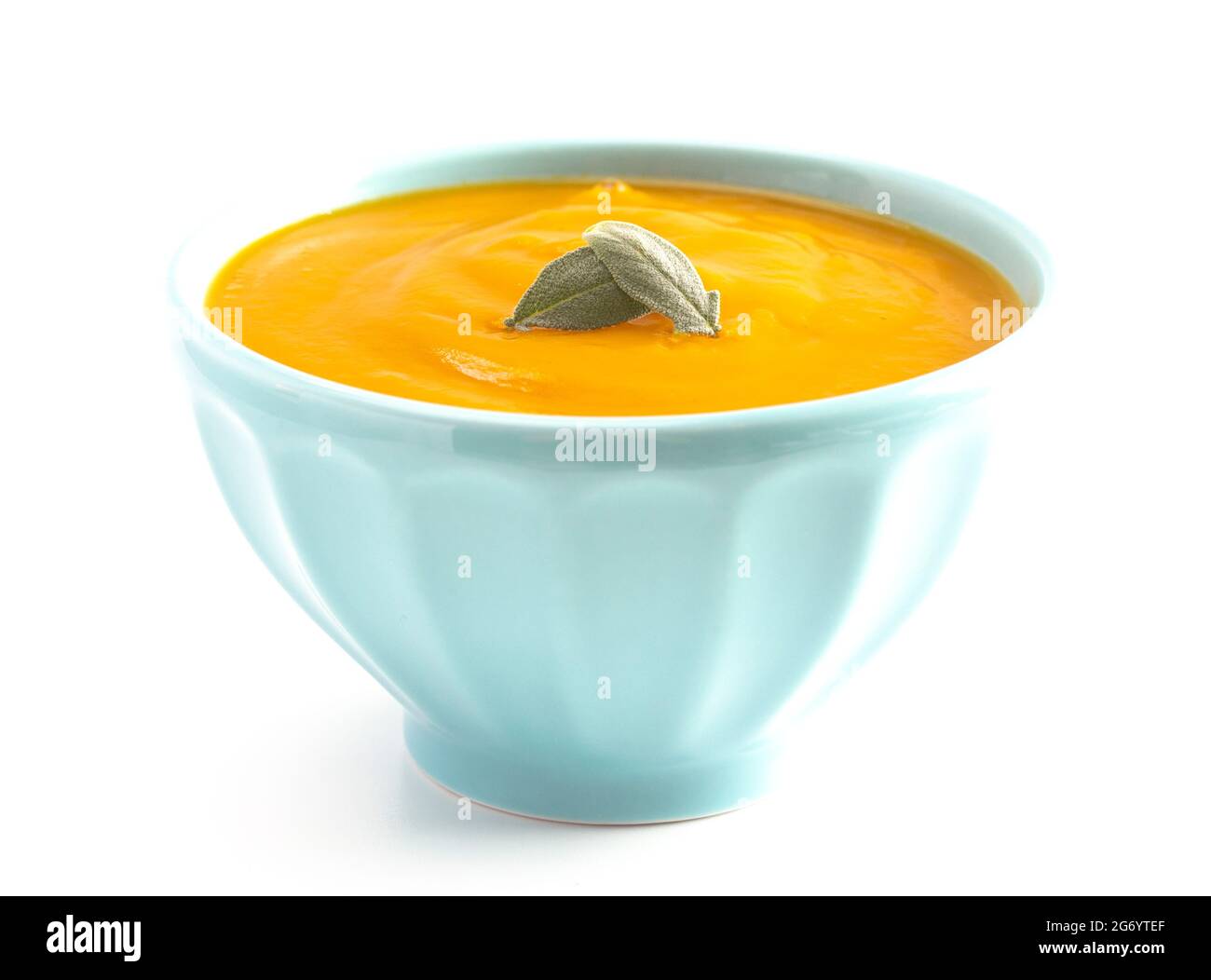 Healthy Sweet Potato and Sage Soup Isolated on a White Background Stock ...