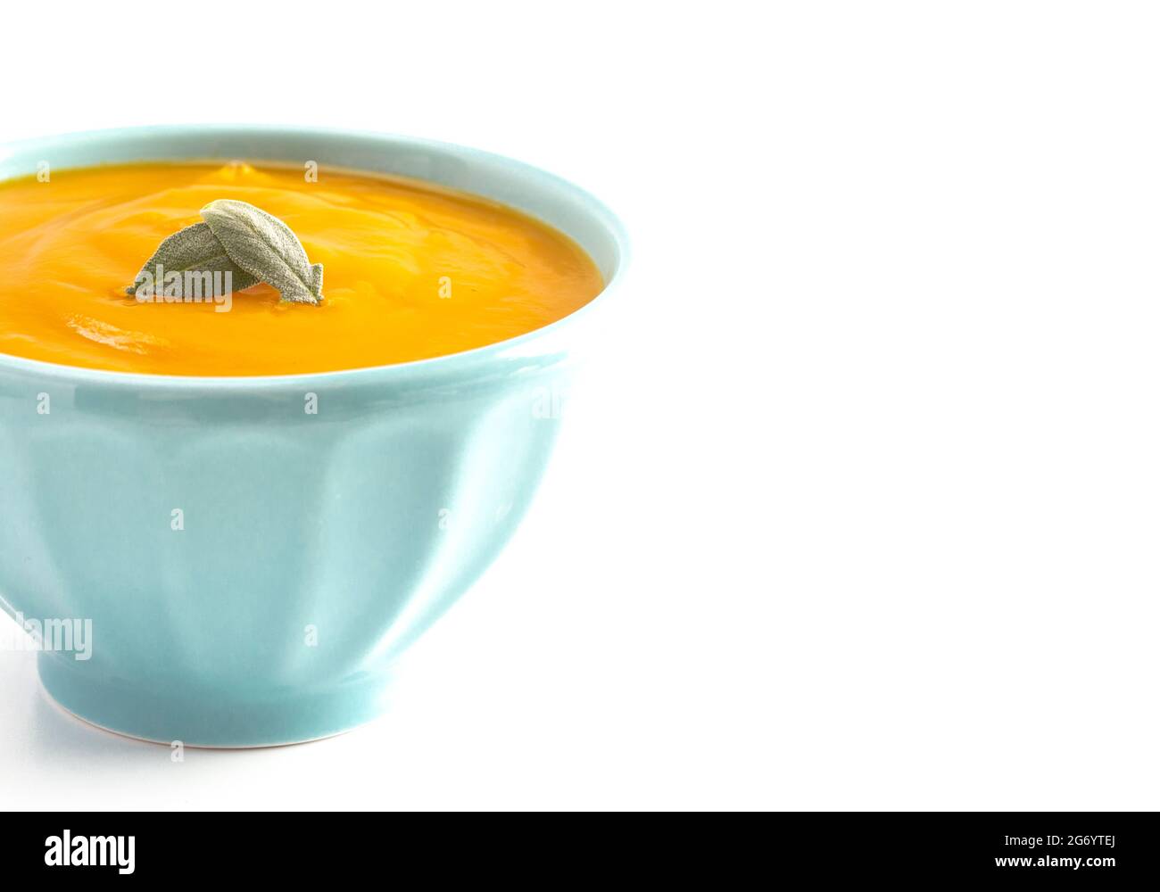Healthy Sweet Potato and Sage Soup Isolated on a White Background Stock ...
