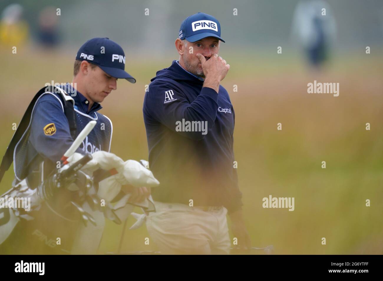 Lee Westwood on the 18th on day eleven of Wimbledon at The All England ...