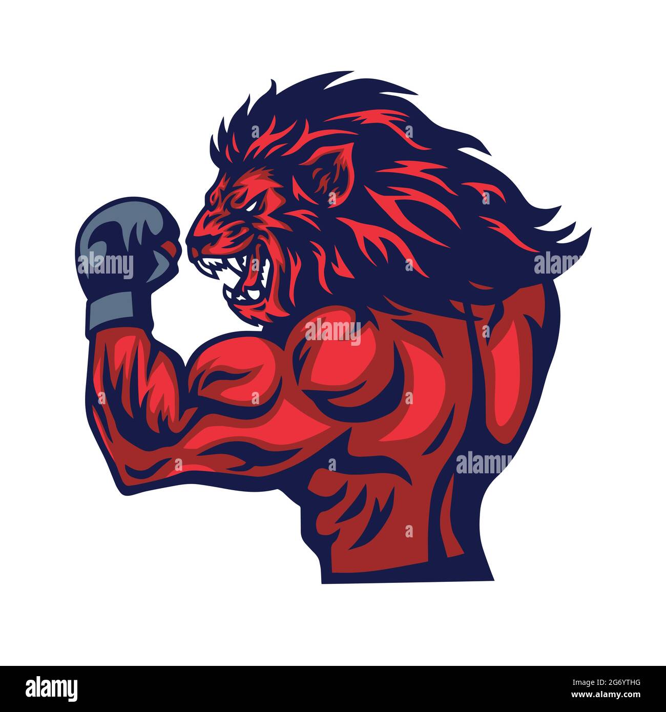 Lion Fighter Mascot Vector Stock Vector Image & Art - Alamy