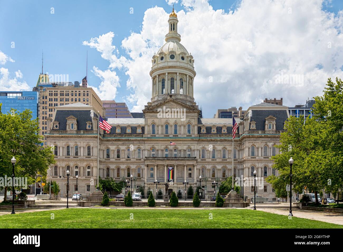 Baltimore City Hall, at 100 Holiday Street, was built in 1875 in ...