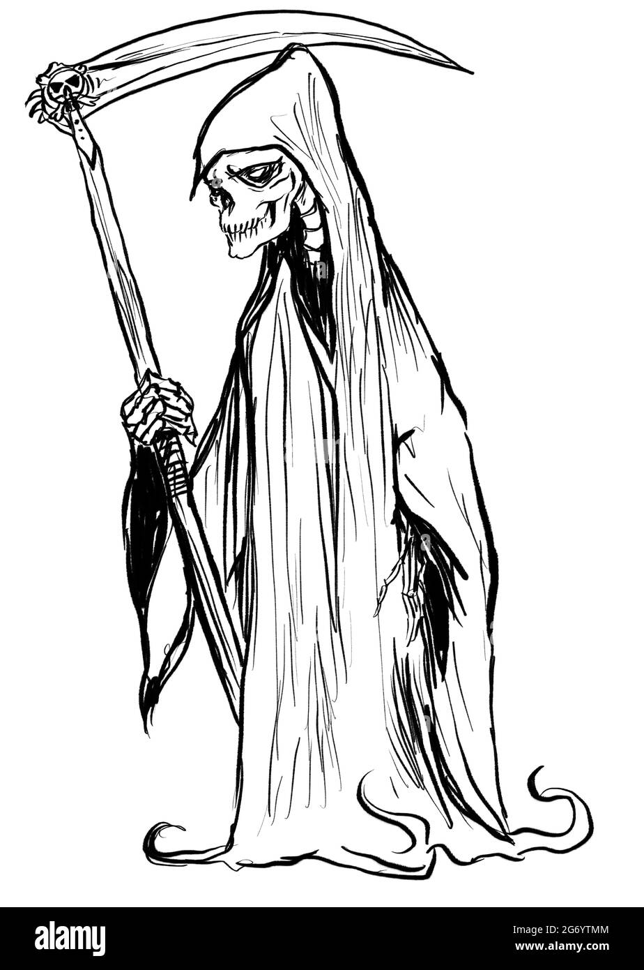 Grim reaper illustration Black and White Stock Photos & Images - Alamy