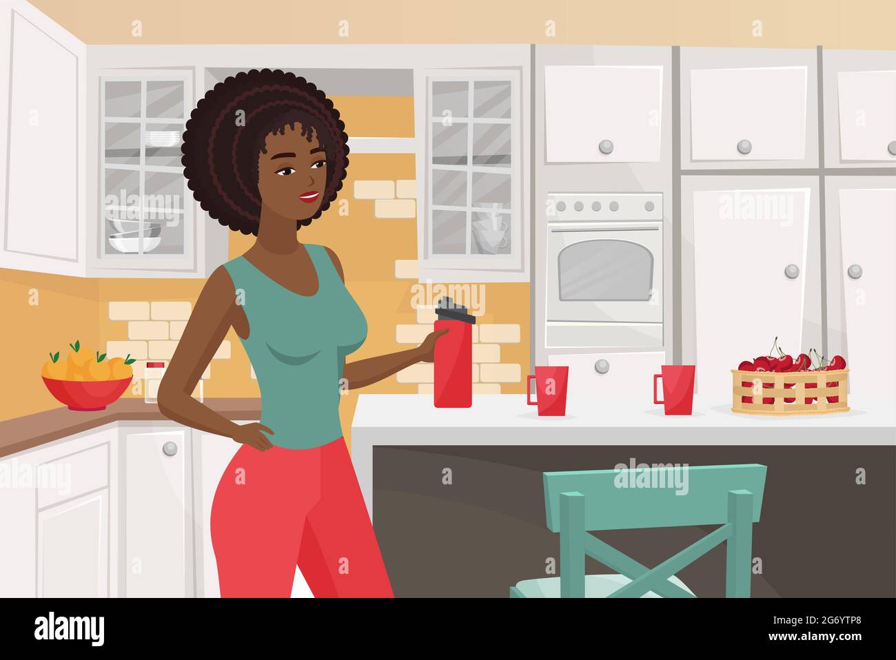 People drink clean water, healthy lifestyle vector illustration ...