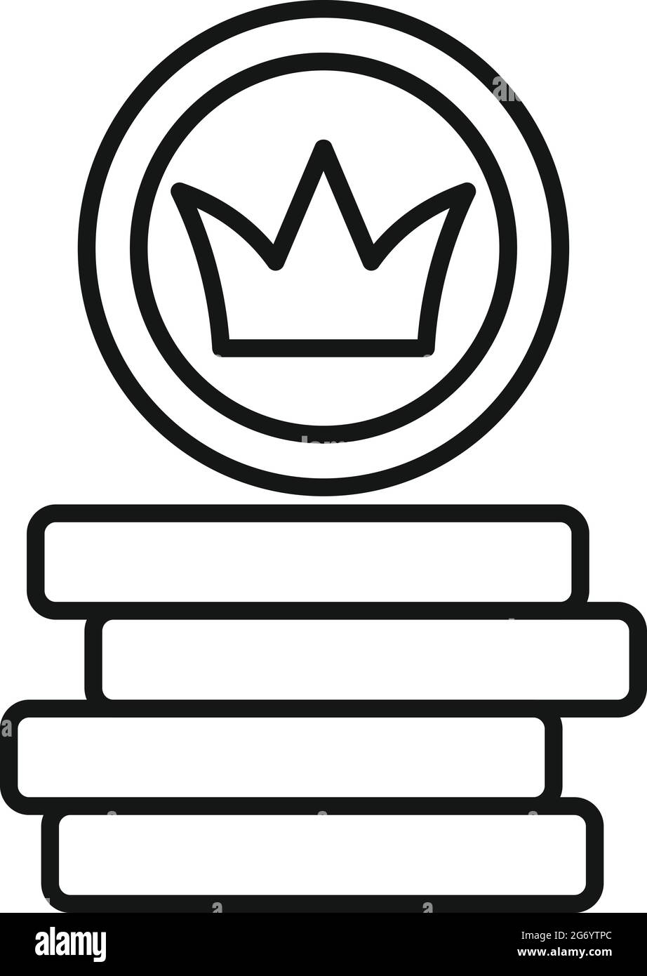 Token stack icon outline vector. Coin money Stock Vector Image & Art ...